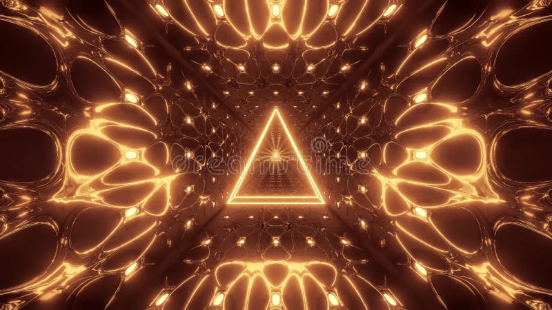 Glowing Triangle Wireframe Design 3d Illustration Motion Background ...