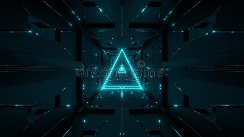 Glowing Triangle Wireframe Design 3d Illustration Motion Background ...