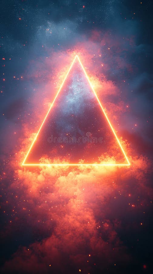 Glowing Triangular Shape Surrounded by Vibrant Cosmic Clouds Creates ...