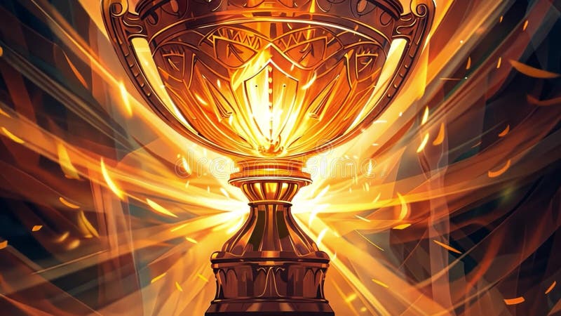 Glowing Trophy with Dynamic Light Effects and Abstract Background. AI ...