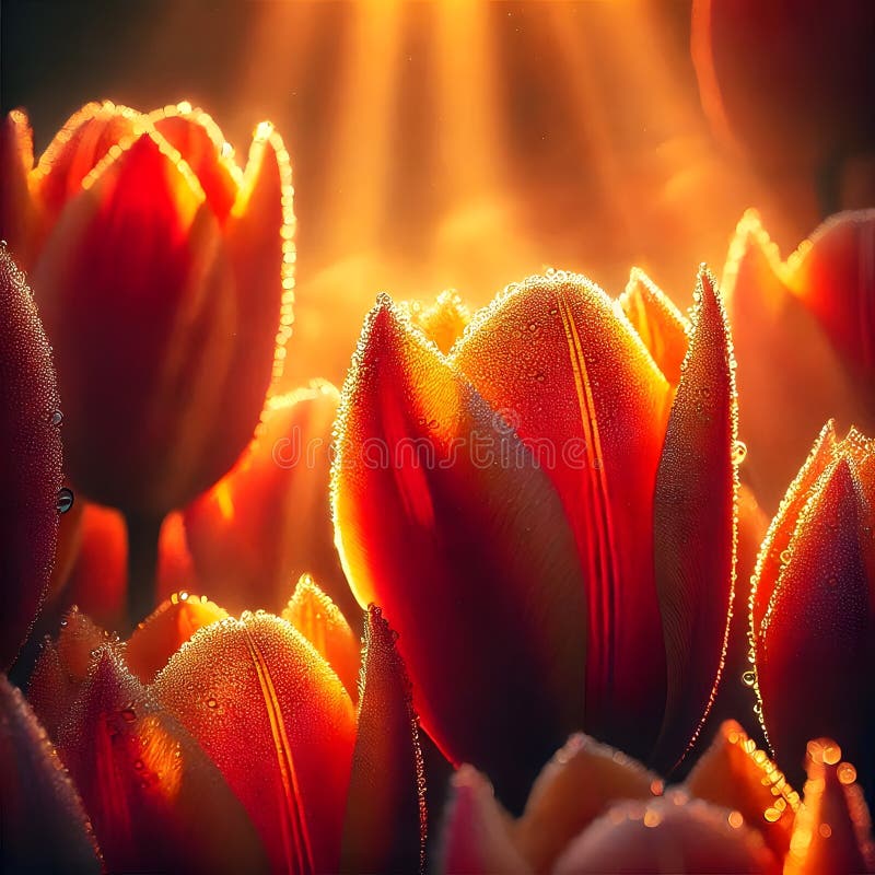 Glowing Tulip Fire stock illustration. Illustration of tulips - 373686009