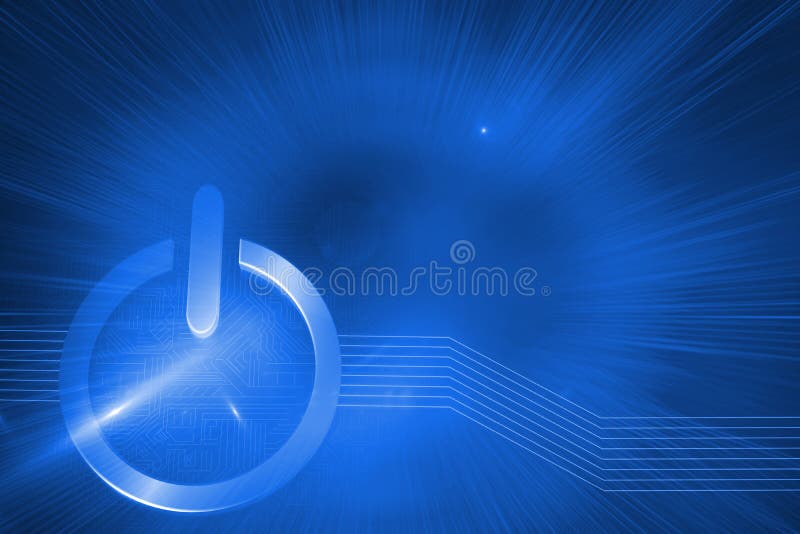 Glowing Turn Off Button in Left Corner Stock Illustration ...