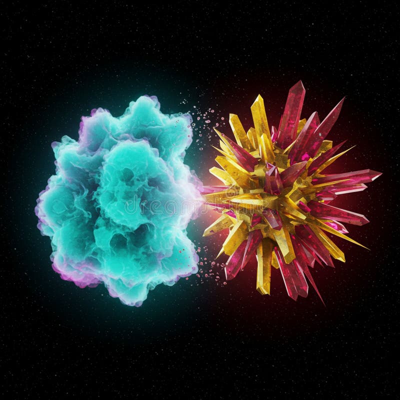 A Glowing, Turquoise Cloud with a Nebula-like Texture on the Left Meets ...