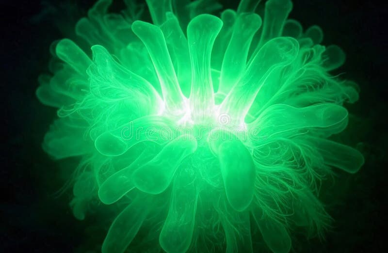 Bioluminescent Algae Glow Concept for Underwater Design Stock ...