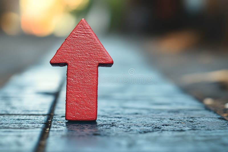 Glowing Upward Arrow with Bokeh Lights Symbolizing Growth,Progress, and ...