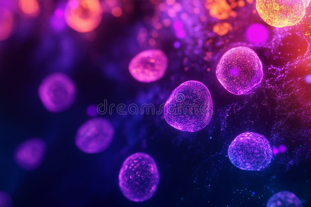 Glowing UV-stained Visualization of Cellular Structures Revealing ...