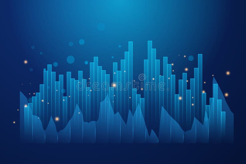 Glowing Vector Chart of Investment Financial Data. Infographic Elements ...