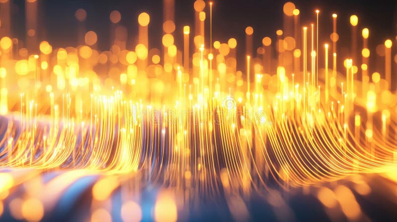 Glowing Vertical Neon Lines Emerging Digital Grid Representing ...