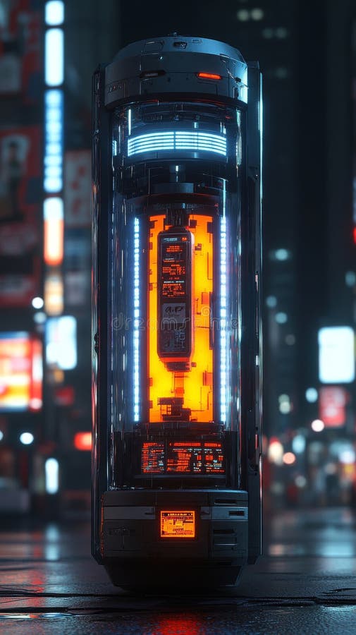 A Glowing, Vertical Structure Rendered in Abstract Digital Art ...