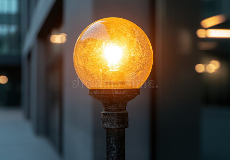 Glowing Vintage Light Bulb in the Dark Stock Illustration ...