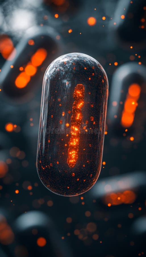 Glowing Virus Particles, Digital Microcosm, Abstract Background with ...