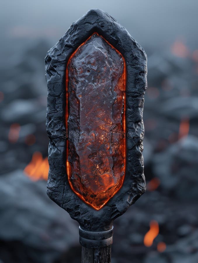 Glowing Volcanic Text with Lava and Cracked Rocks Stock Illustration - Illustration of dynamic ...