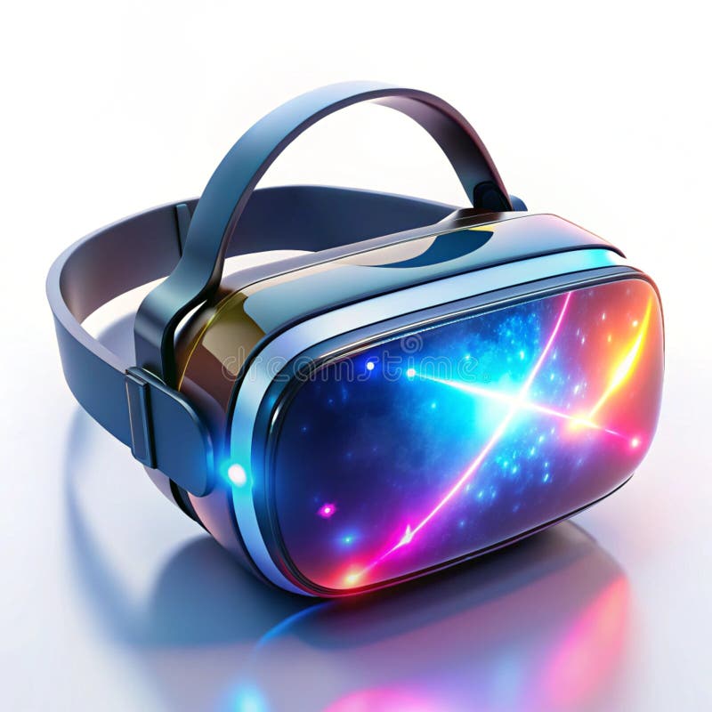 Glowing VR Headset with Animated Visual Effects Stock Illustration ...