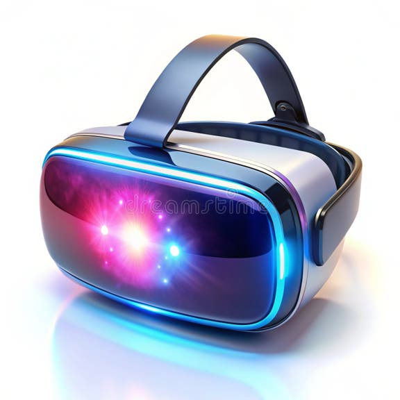 Glowing VR Headset with Animated Visual Effects Stock Illustration ...