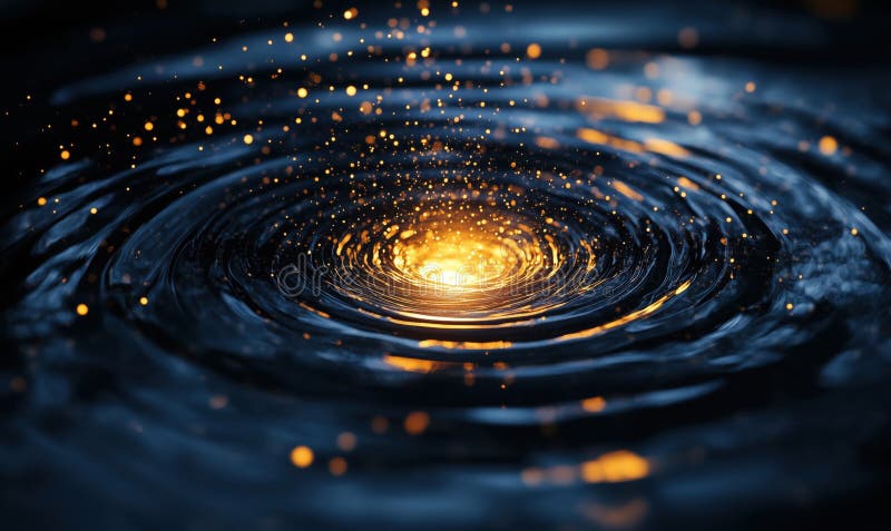 Glowing Water Vortex with Sparkling Particles Creating Mesmerizing ...