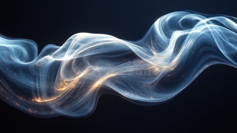 Glowing Wave Abstract, Dark Background, Design Element Stock ...