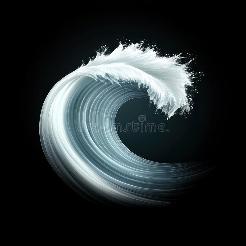 Glowing Wave of Light Flowing Smoothly in Isolated Background Stock ...