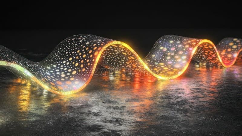 A Glowing Wave-like Structure with Colorful Dots, Creating a ...