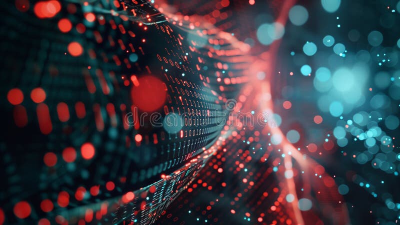 Glowing Wave Pattern in Abstract Technology Background. Futuristic ...