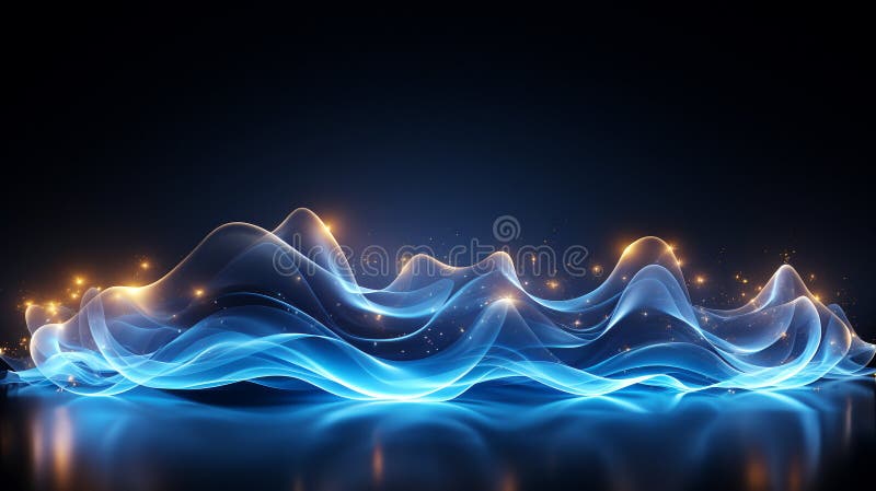 Glowing Wave Pattern in Blue Symbolizes Human Heart Vitality Stock ...