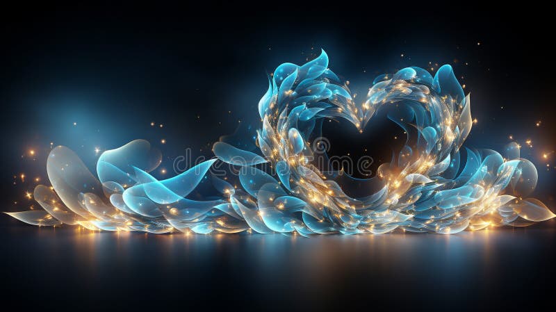 Glowing Wave Pattern in Blue Symbolizes Human Heart Vitality Stock ...