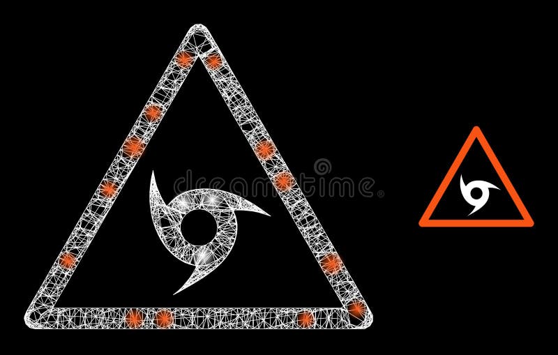 Glowing Web Cyclone Warning with Color Light Spots Stock Vector ...