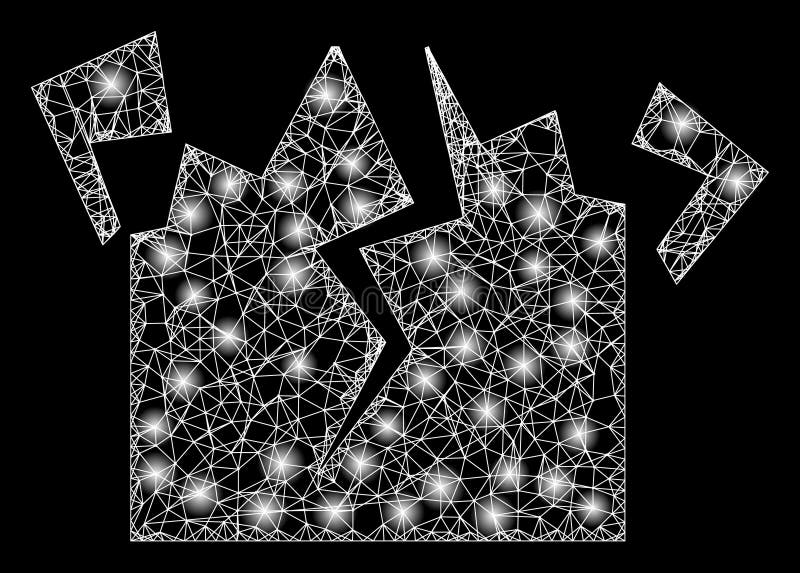 Bright Web Net Destruction with Lightspots Stock Vector - Illustration ...