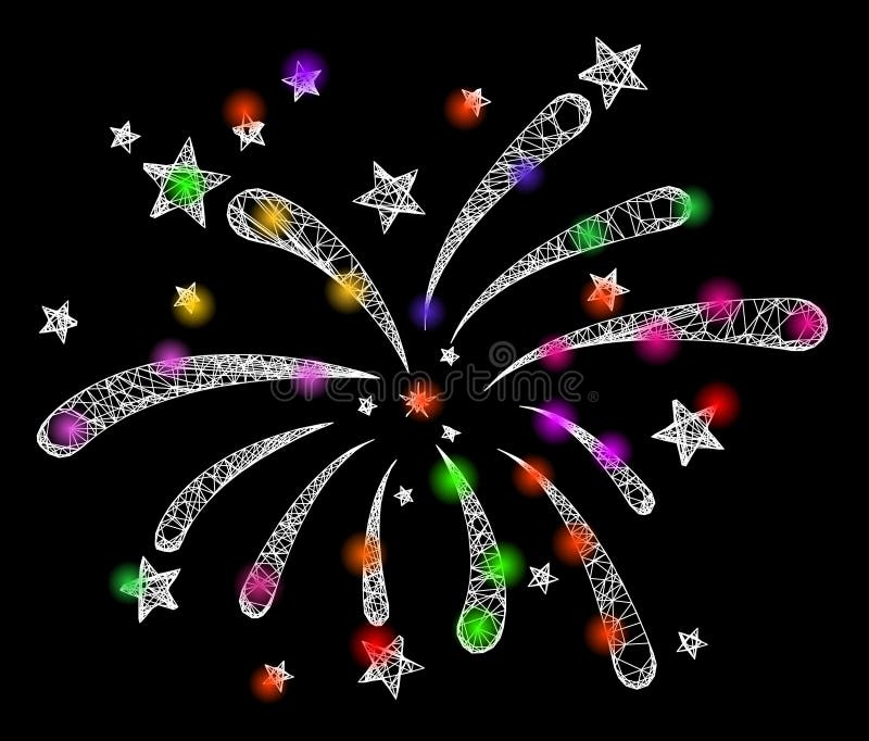Bright Web Mesh Fireworks with Lightspots Stock Vector - Illustration ...