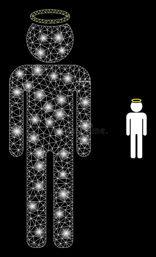 Holy Man Figure - Bright Web Mesh with Lightspots Stock Vector ...