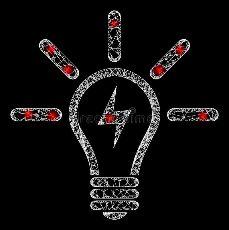 Bright Web Network Electric Light Bulb with Light Spots Stock Vector ...