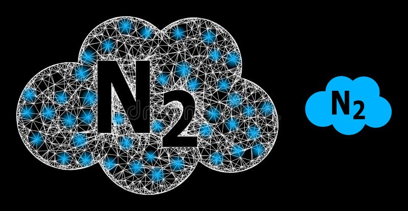Glowing Web Nitrogen Cloud with Color Glare Spots Stock Vector ...