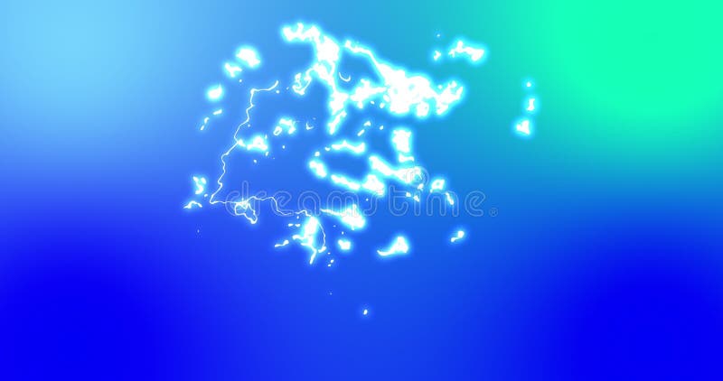 Glowing White Bundle of Electrical Current Falling Across Blue and ...