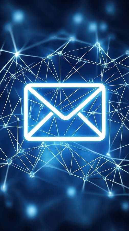 A Glowing White Email Icon Representing Digital Communication Centered ...