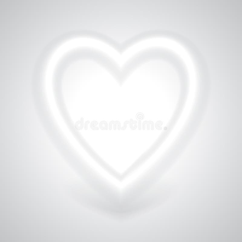 Glowing White Heart with Shadow Stock Vector - Illustration of graphic ...