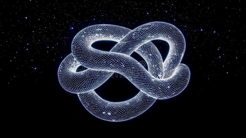 Glowing White Infinity Symbol Floating in Starry Night Sky Stock ...