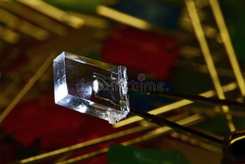 Glowing White LED in a Rectangular Plastic Case Stock Photo - Image of ...