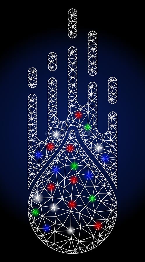 Flare Mesh Network Falling Drop with Flare Spots Stock Illustration ...