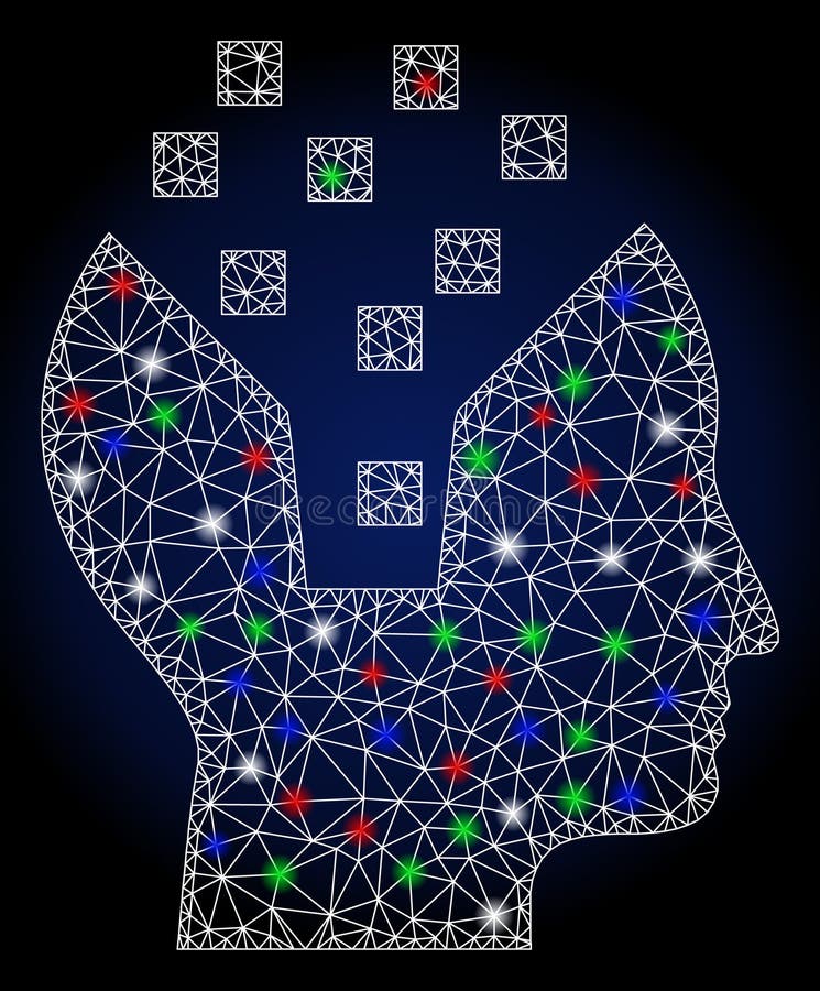 Flare Mesh Wire Frame Human Memory with Flare Spots Stock Illustration ...