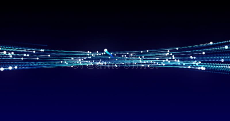 Glowing White Points of Light with Blue Trails Rotating on a Black ...