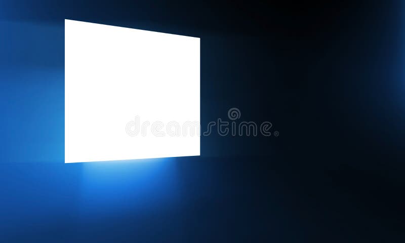 Glowing White Square Screen Over Blue Background, 3 D Stock ...