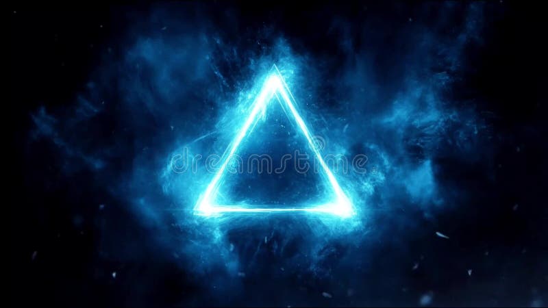 A Glowing White Triangle Centered on a Dark Blue Background Stock Video ...