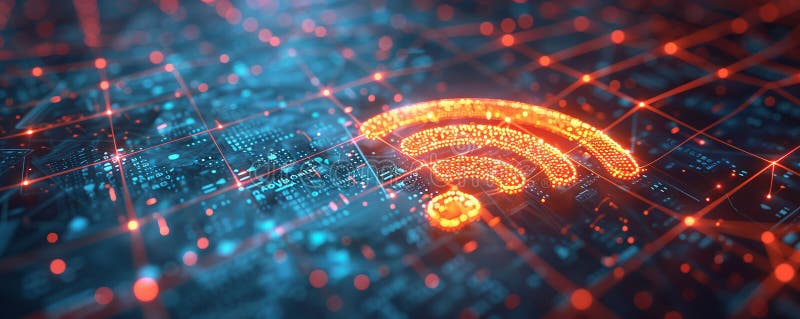 Glowing WiFi Connectivity - Abstract Tech Background with ...