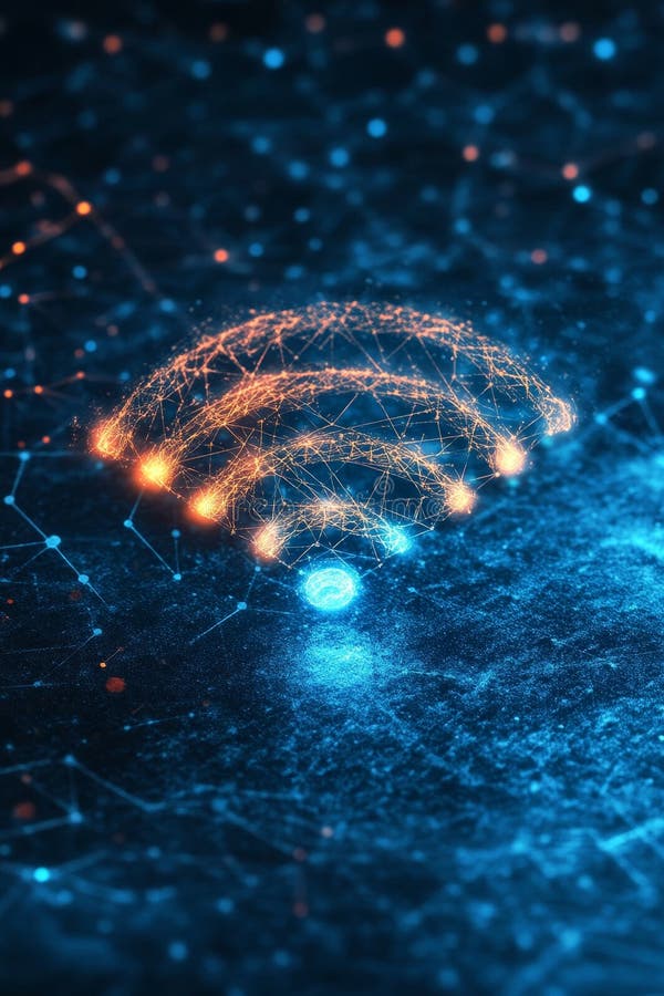 Glowing WiFi Symbol, Network Connection, Digital World, Future ...