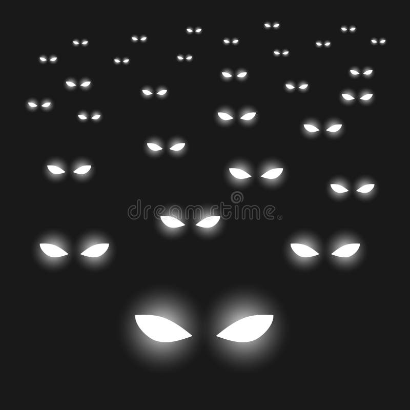 Vector Illustration of Glowing Wild White Eyes. Stock Vector ...