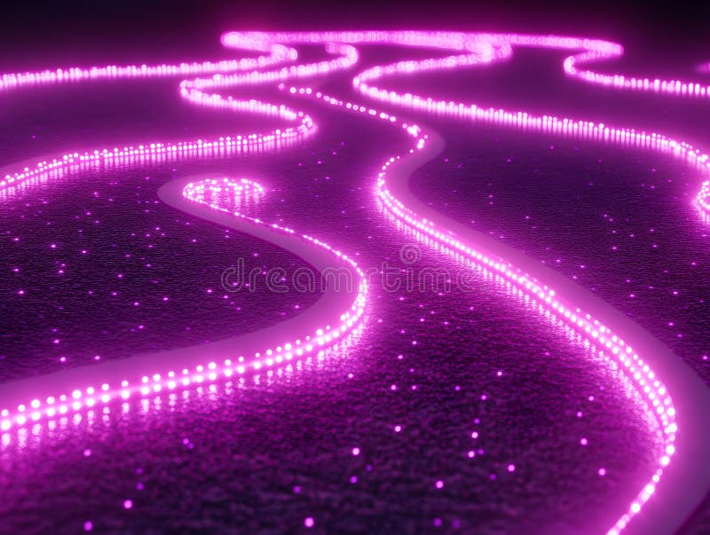 A Glowing of Pink Lights on a Dark Surface Stock Photo - Image of glow ...