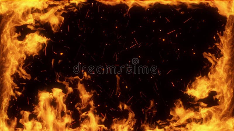 Window of Fire Flames with Embers Intro Logo Overlay Motion Background ...