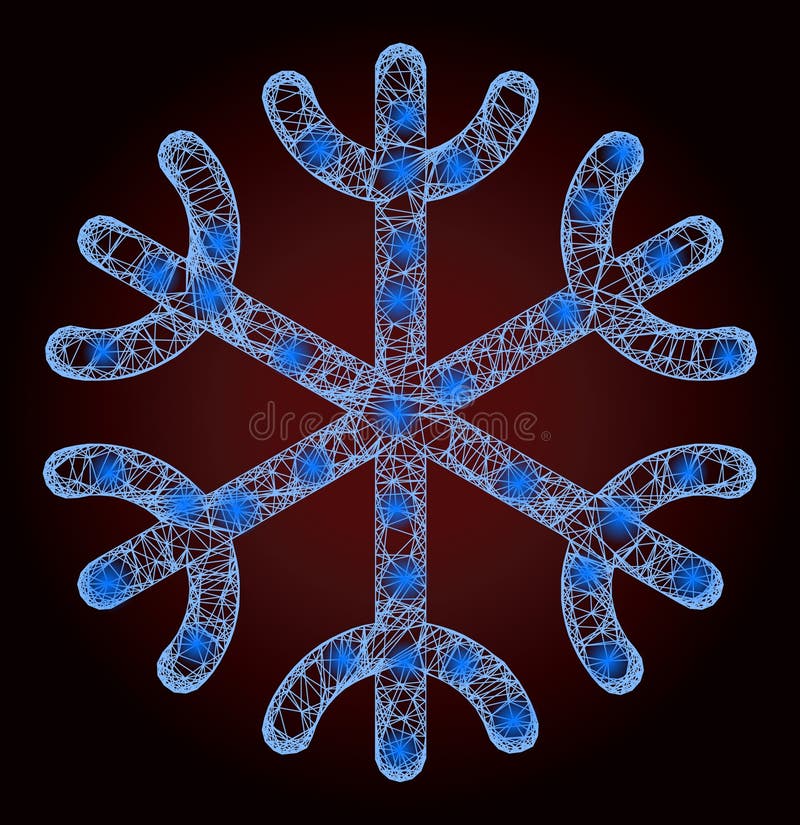 Glossy Network Mesh Snowflake with Light Spots Stock Photo - Image of ...