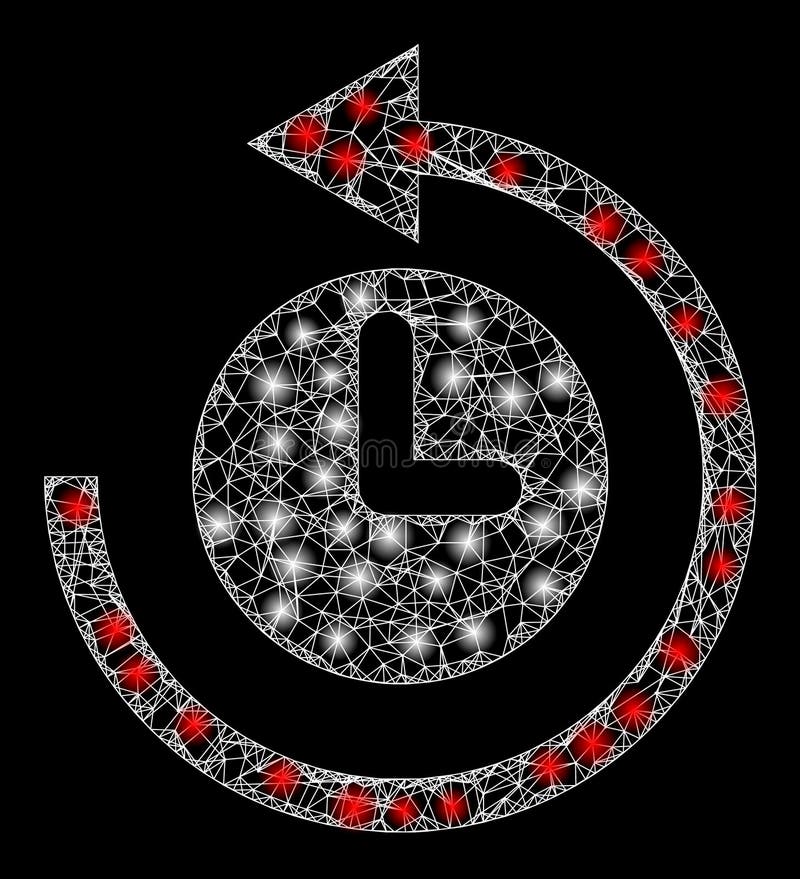 Glowing Network Mesh Time Return Rotation with Lightspots Stock Vector ...