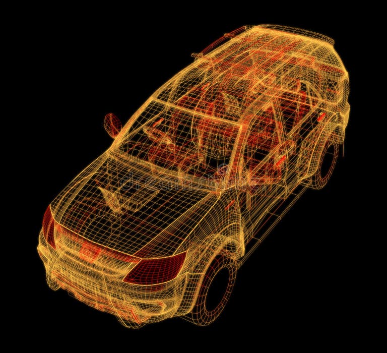 Wireframe Car 3d Model Stock Illustrations – 2,675 Wireframe Car 3d ...