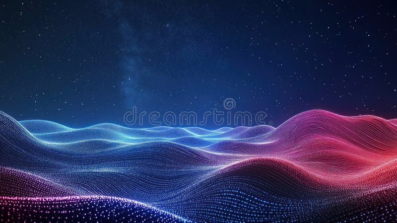 A Glowing, Wireframe DNA Helix with a Polygonal Structure and a Shining ...